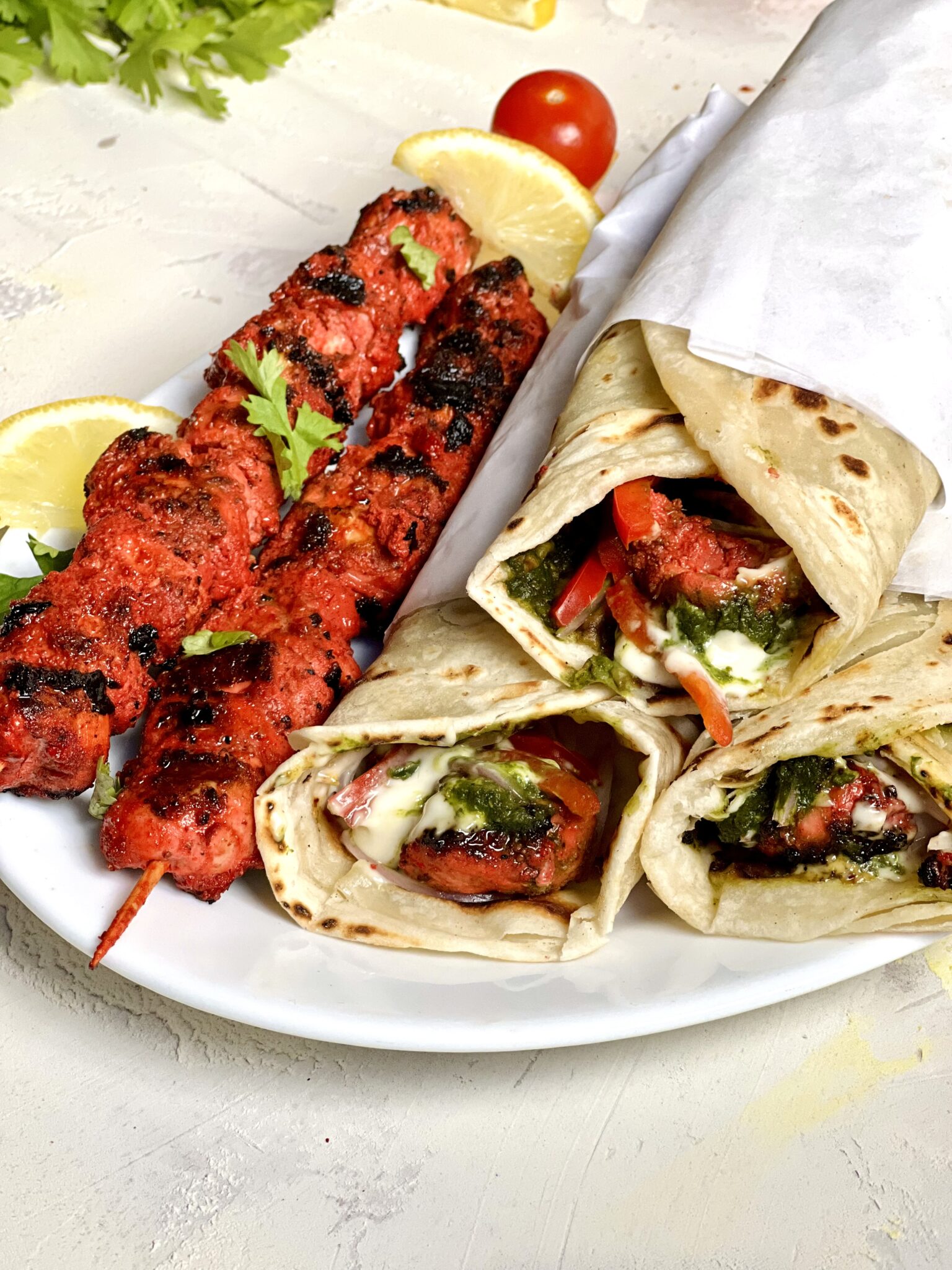 Tandoori chicken Boti Paratha Roll