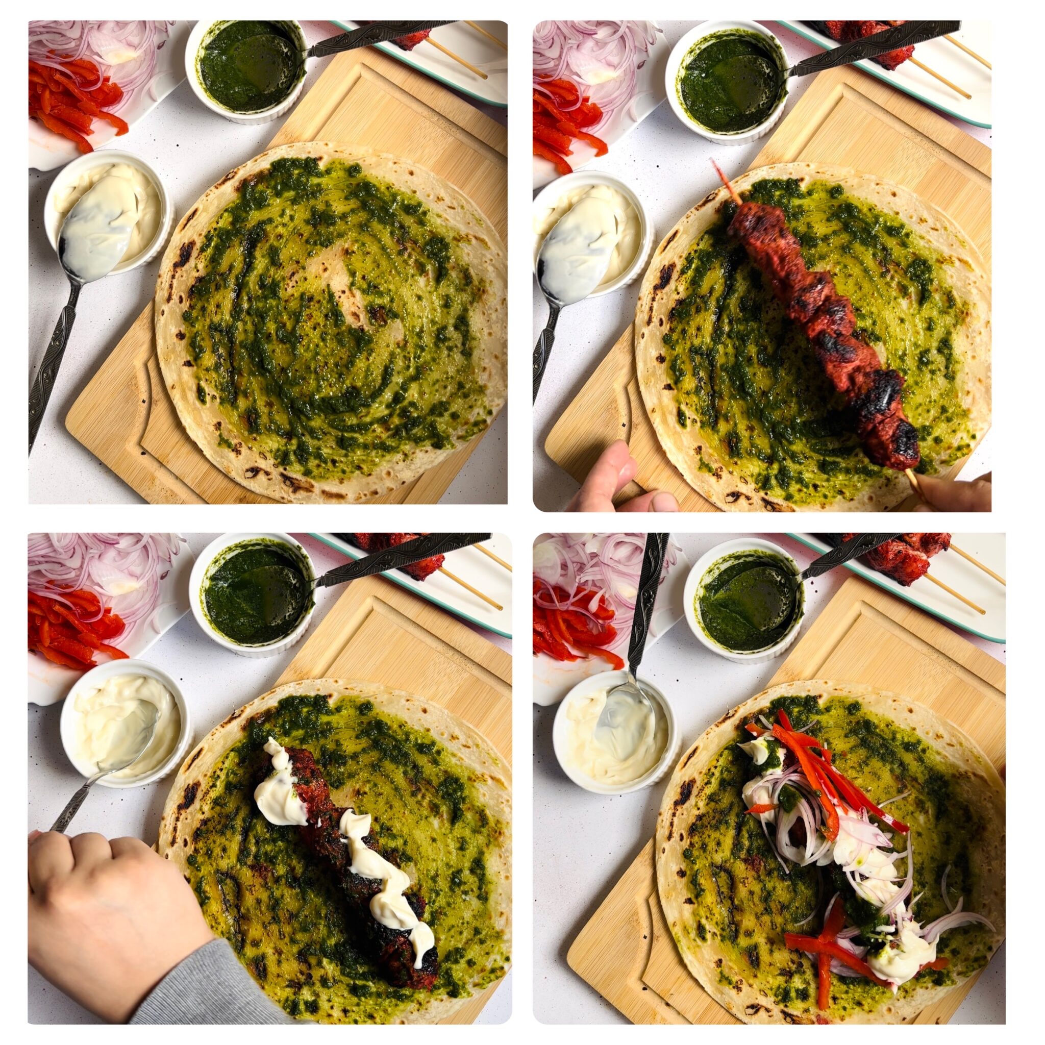 Tandoori chicken Boti Paratha Roll