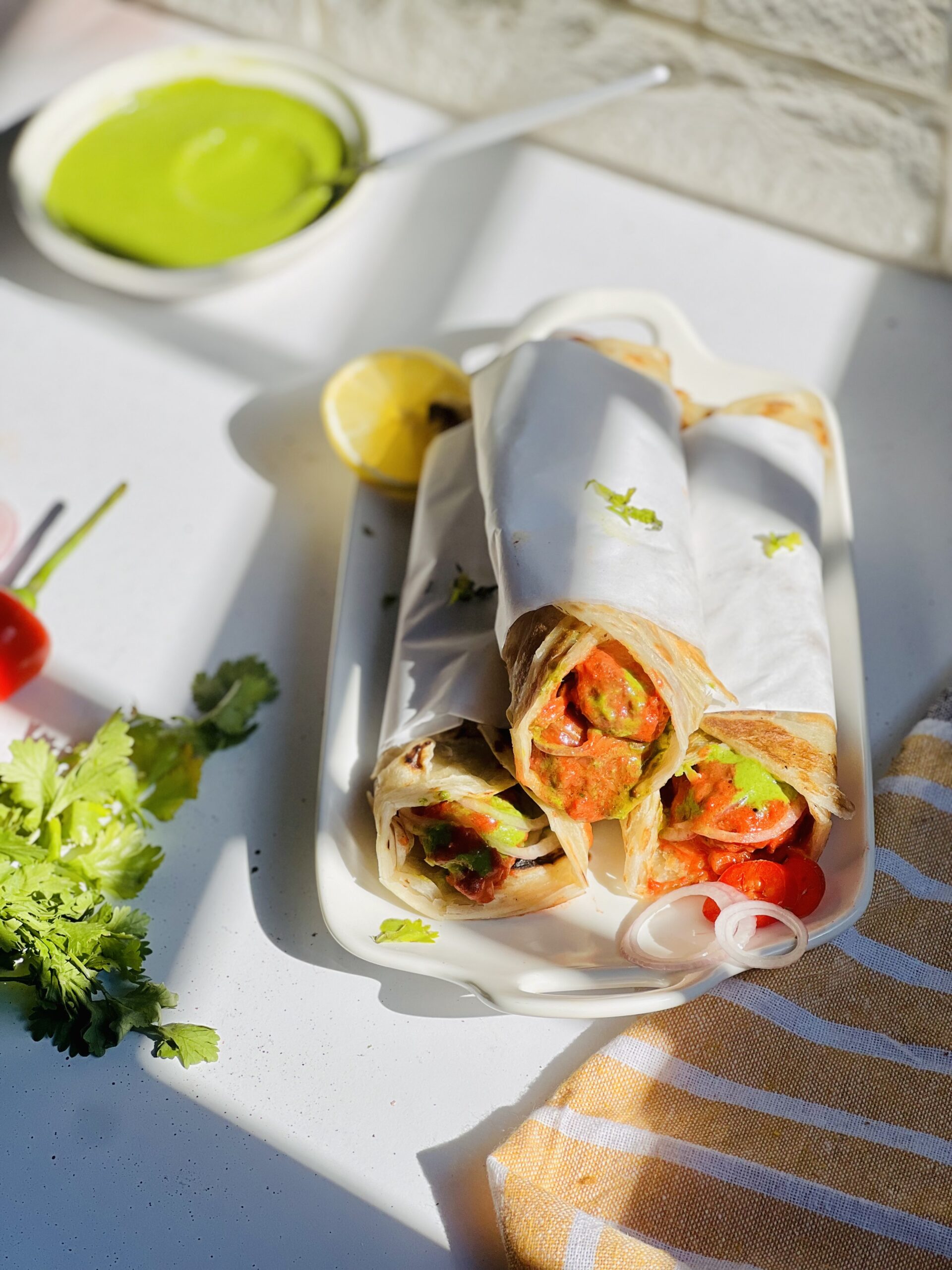 Chicken 65 Paratha Roll