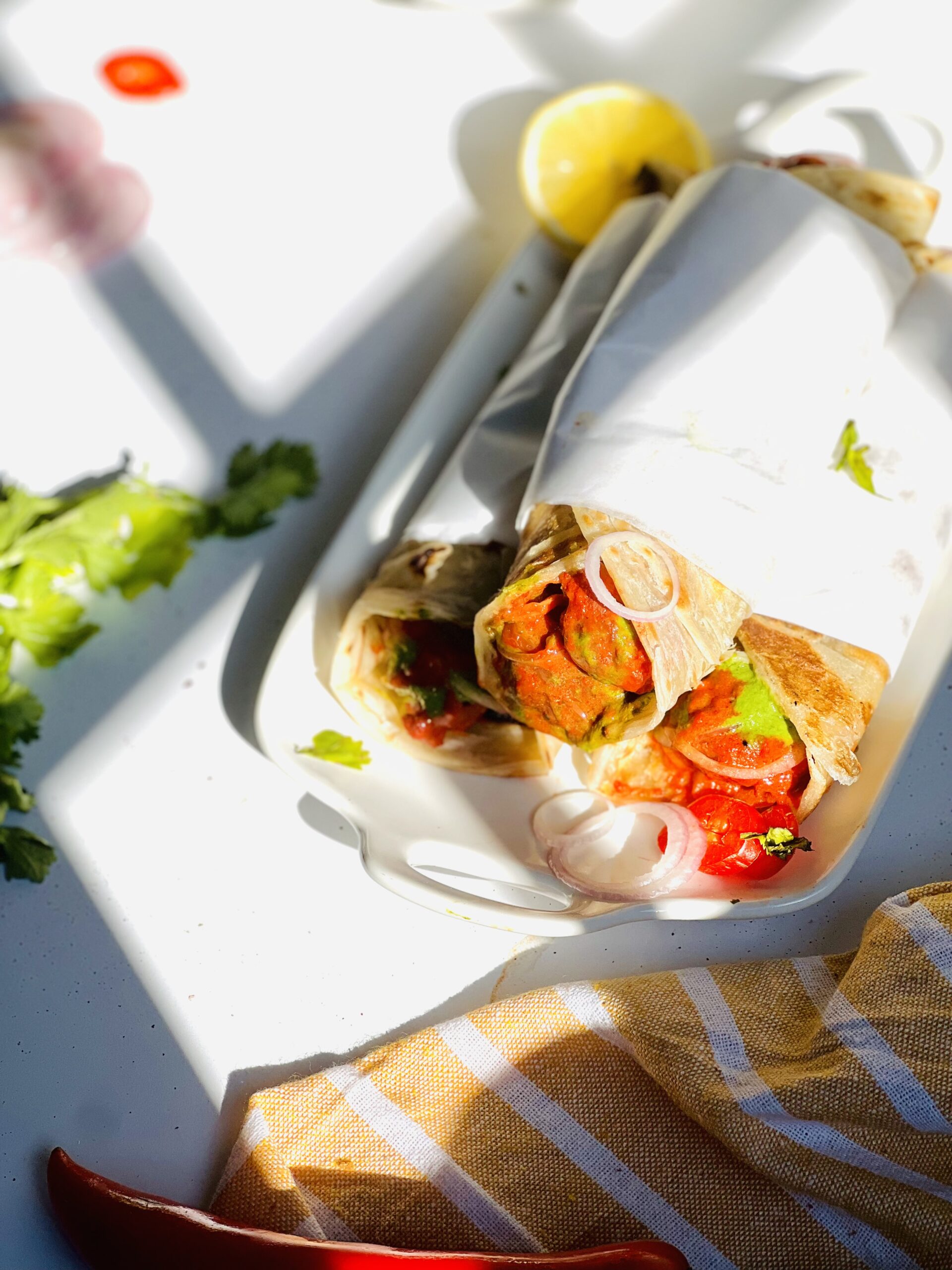 Chicken 65 Paratha Roll